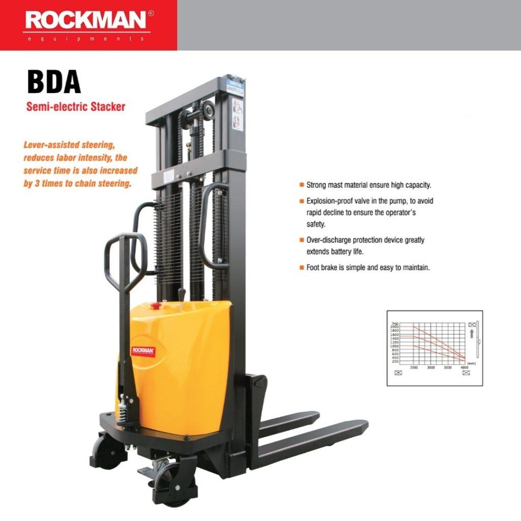 Rockman BDA 10-20 Semi Stacker สำหรับยกของหนัก - PS Forklift